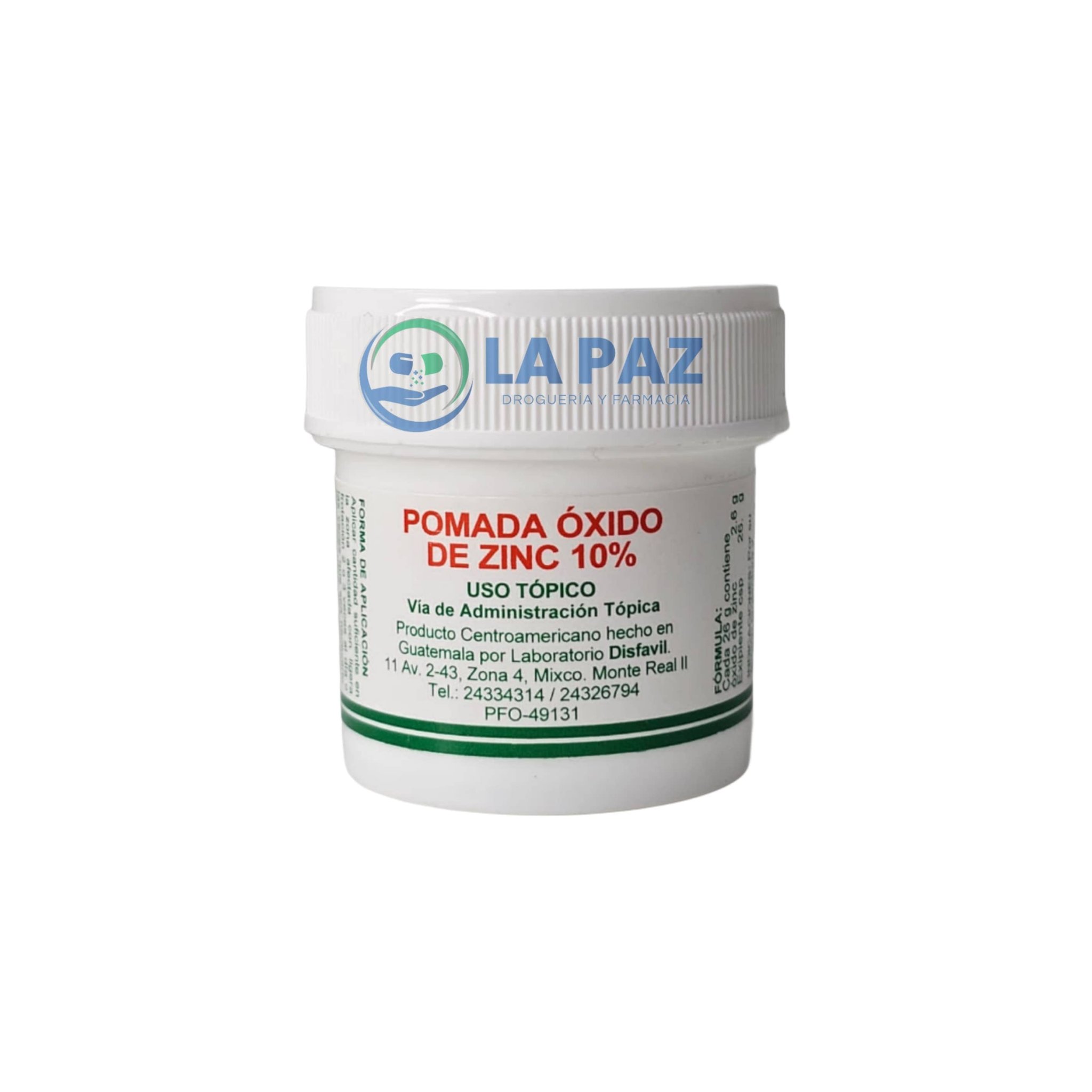Pomada óxido de zinc – Droguería y Farmacia La Paz